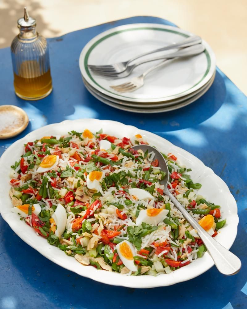 Rachel Roddy’s rice salad with red peppers, celery,…