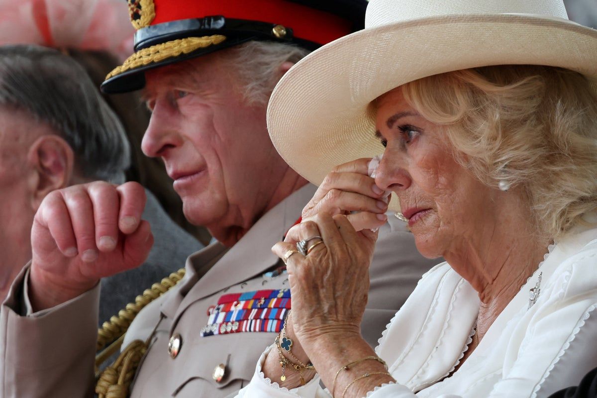 Queen Camilla wipes away tear as veteran pays tribute…