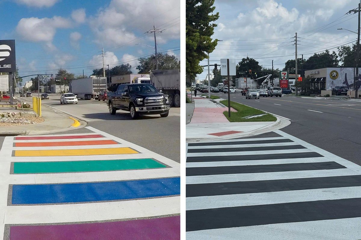 Rainbow crosswalk outside Florida Pulse nightclub…