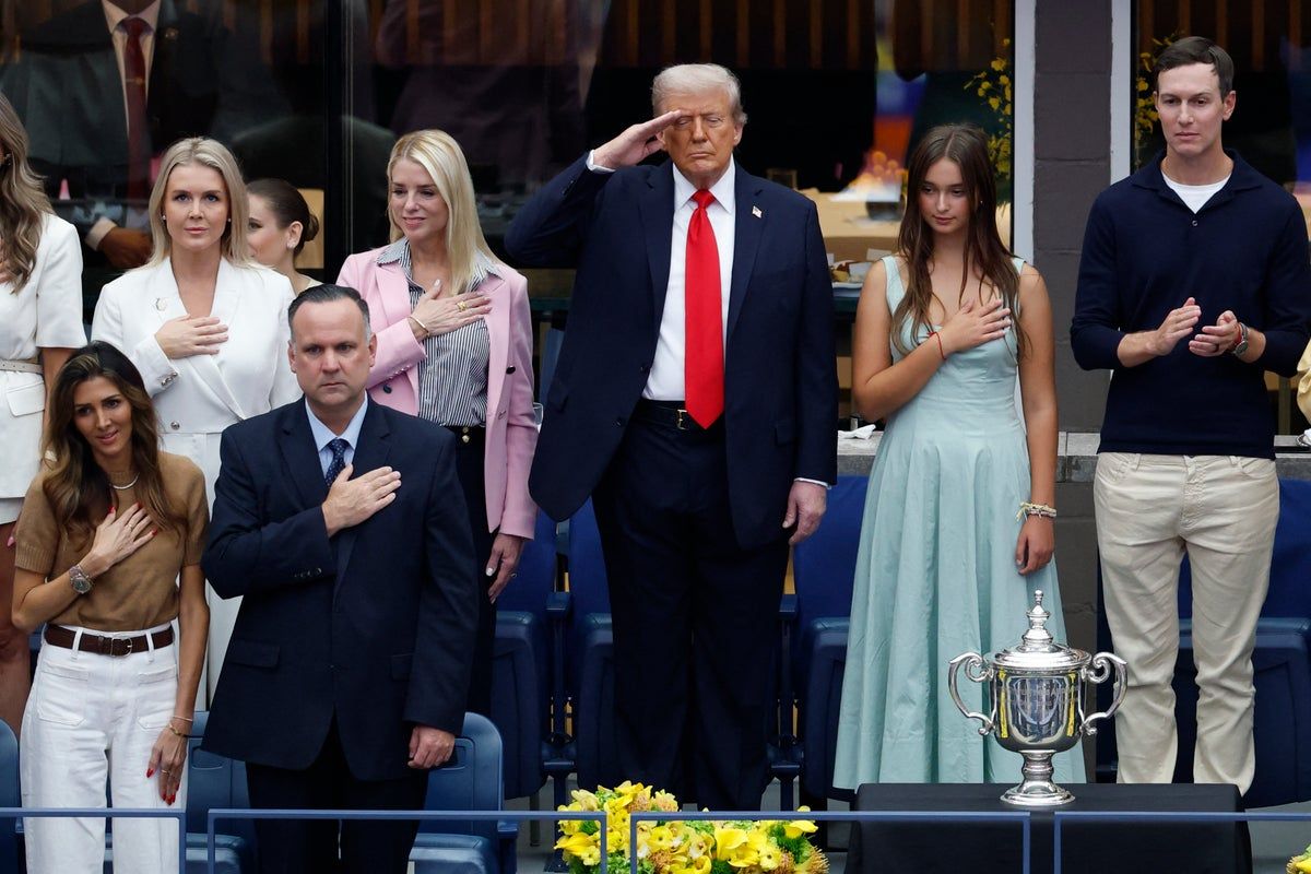 Donald Trump arrives at US Open men’s final to cheers…