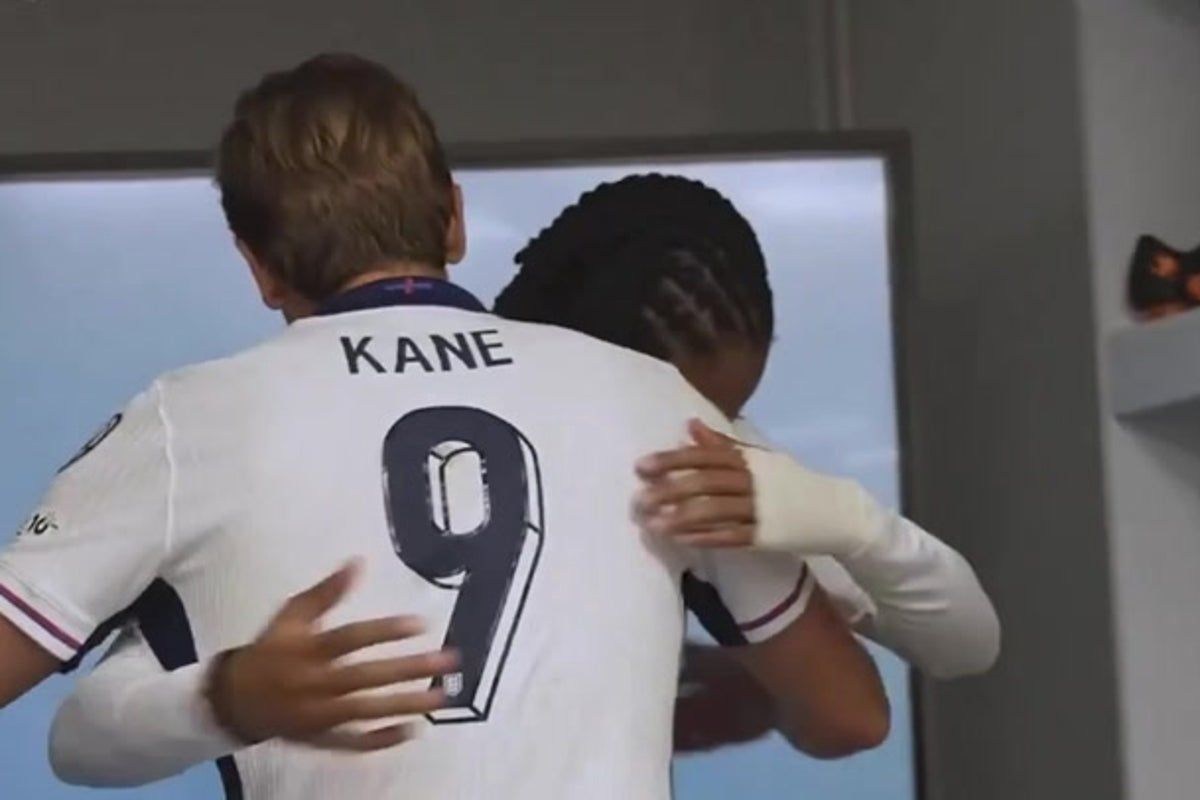 Harry Kane emotional as he presents Djed Spence with…
