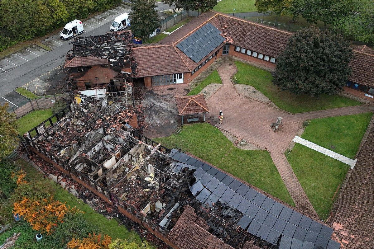 Labour MP’s office reduced to ashes after building set…
