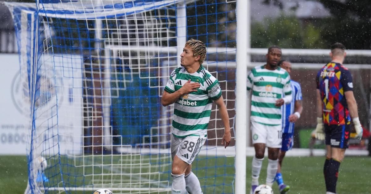 Daizen Maeda's three-word Celtic message after scoring…