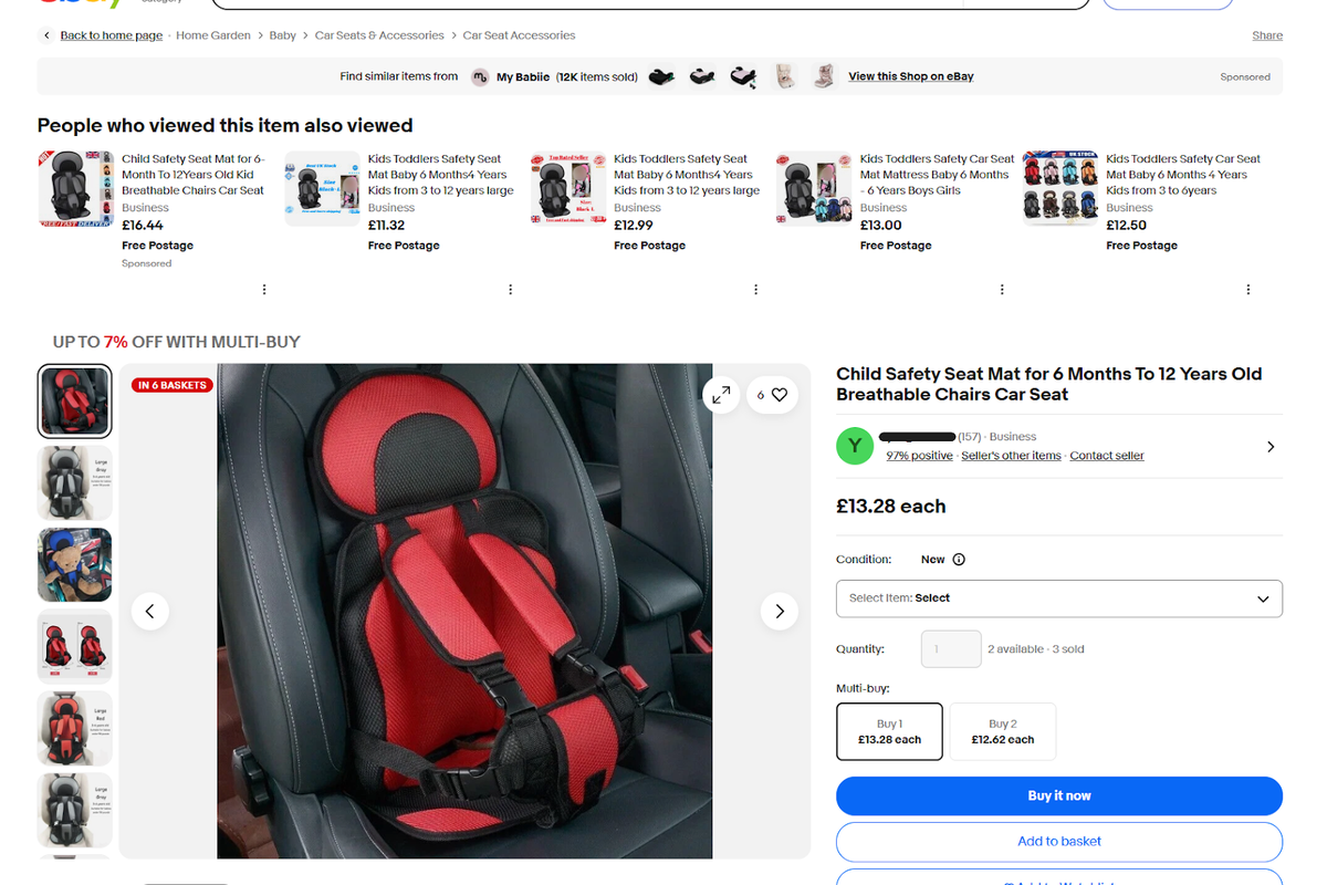 Warning issued over ‘killer’ child car seats sold…
