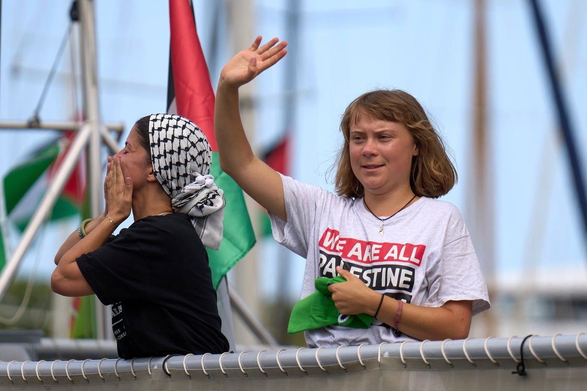 Greta Thunberg’s Gaza flotilla halts after leak in…