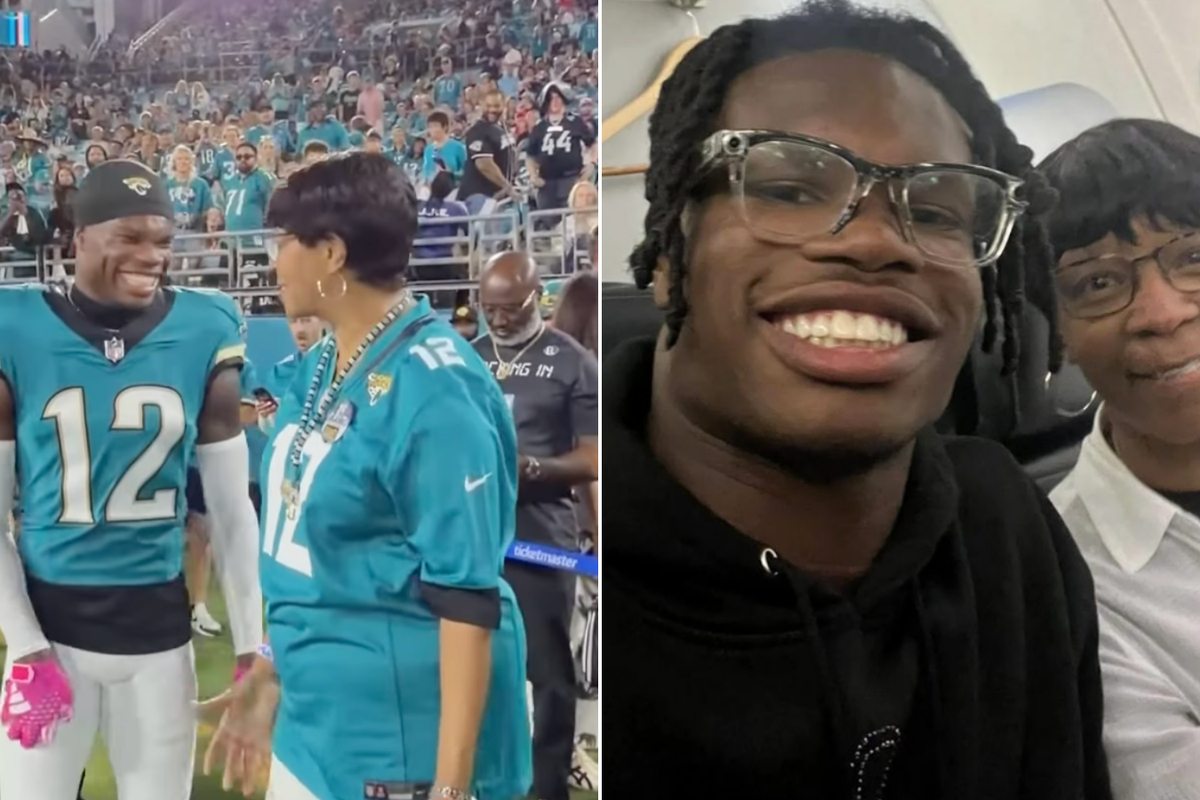 Heartwarming moment NFL star reunites with lady he met…