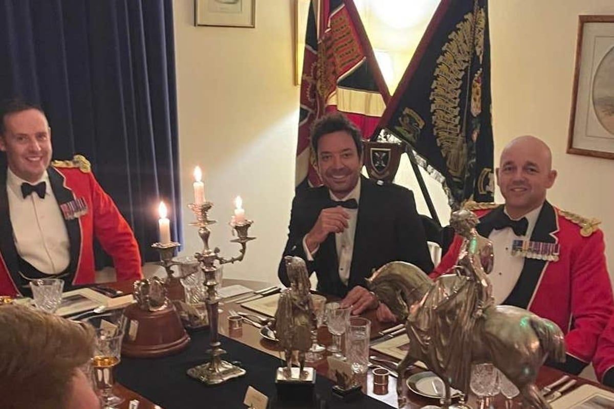 Jimmy Fallon gets Highland welcome from soldiers as he…