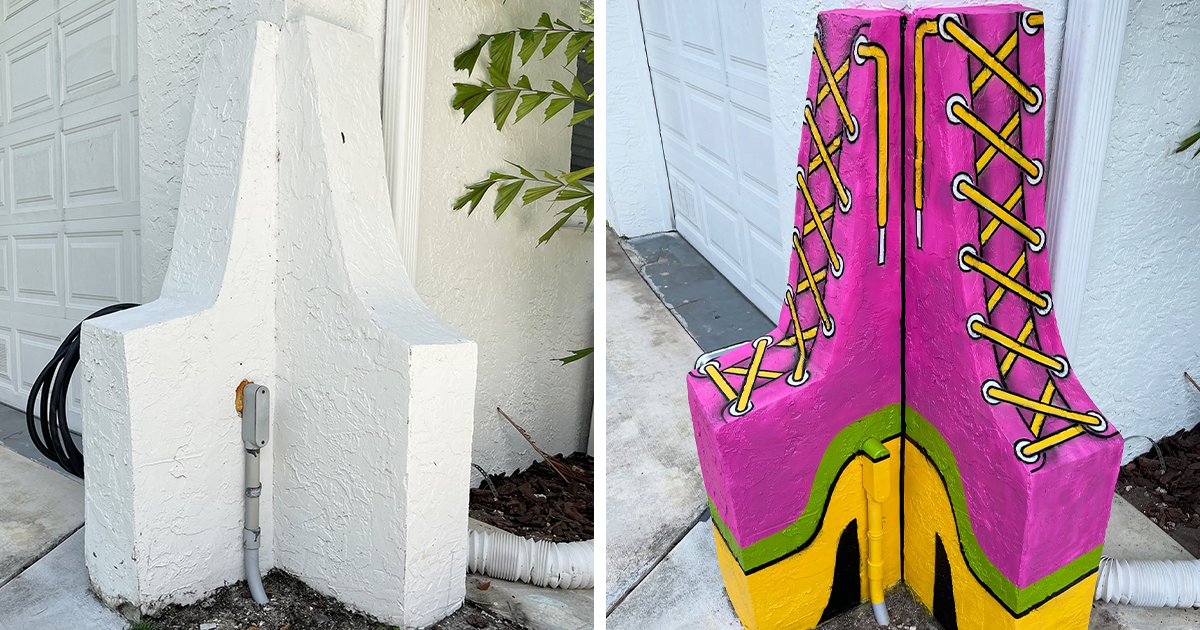 Street Artist Turned 25 Boring Street Objects Into…