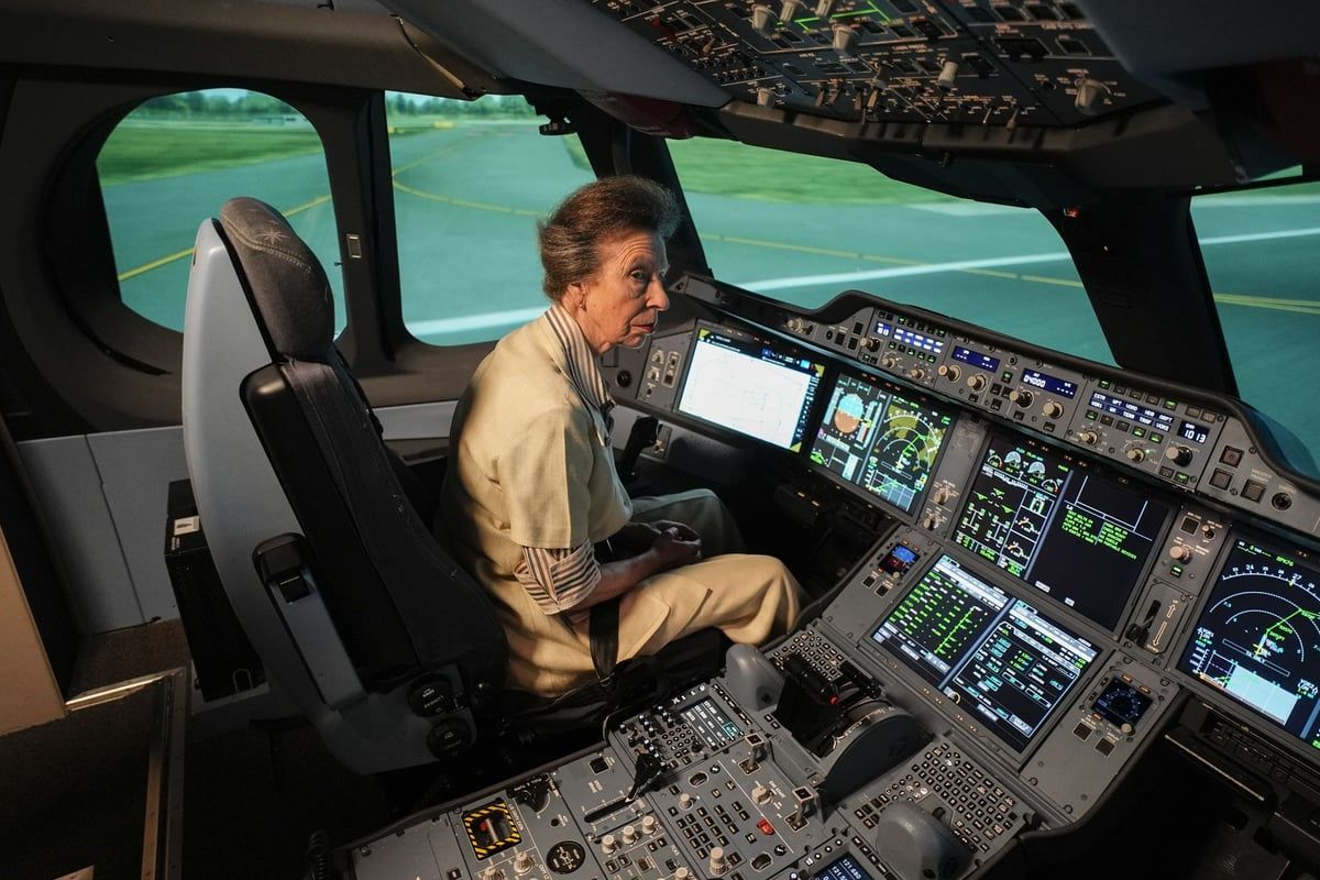 Anne straps into pilot’s seat to test Airbus flight…
