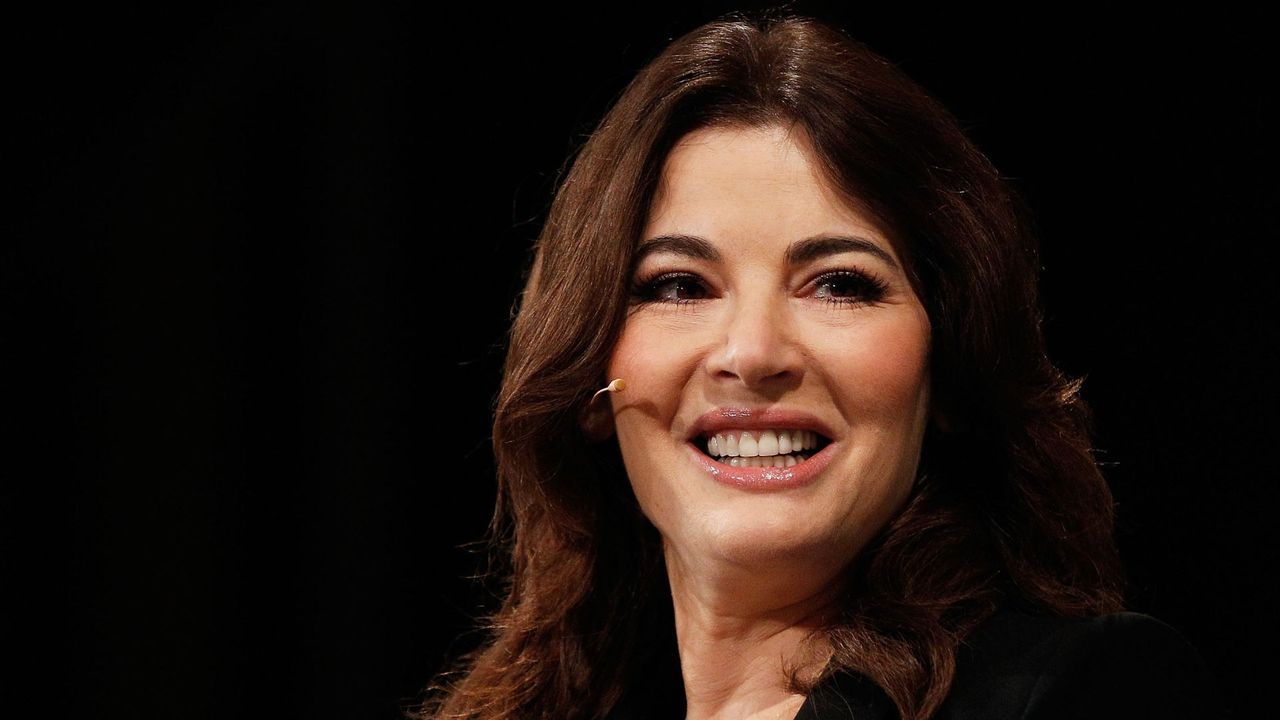Nigella Lawson shows her soft side in the red velvet…