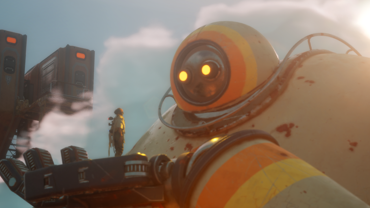 Witness gargantuan mech fights in this desert survival…