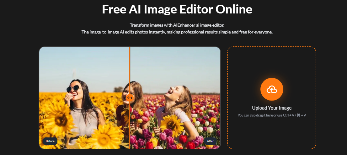 Create Amazing Results with Our Tool AI Image Edi‍tor