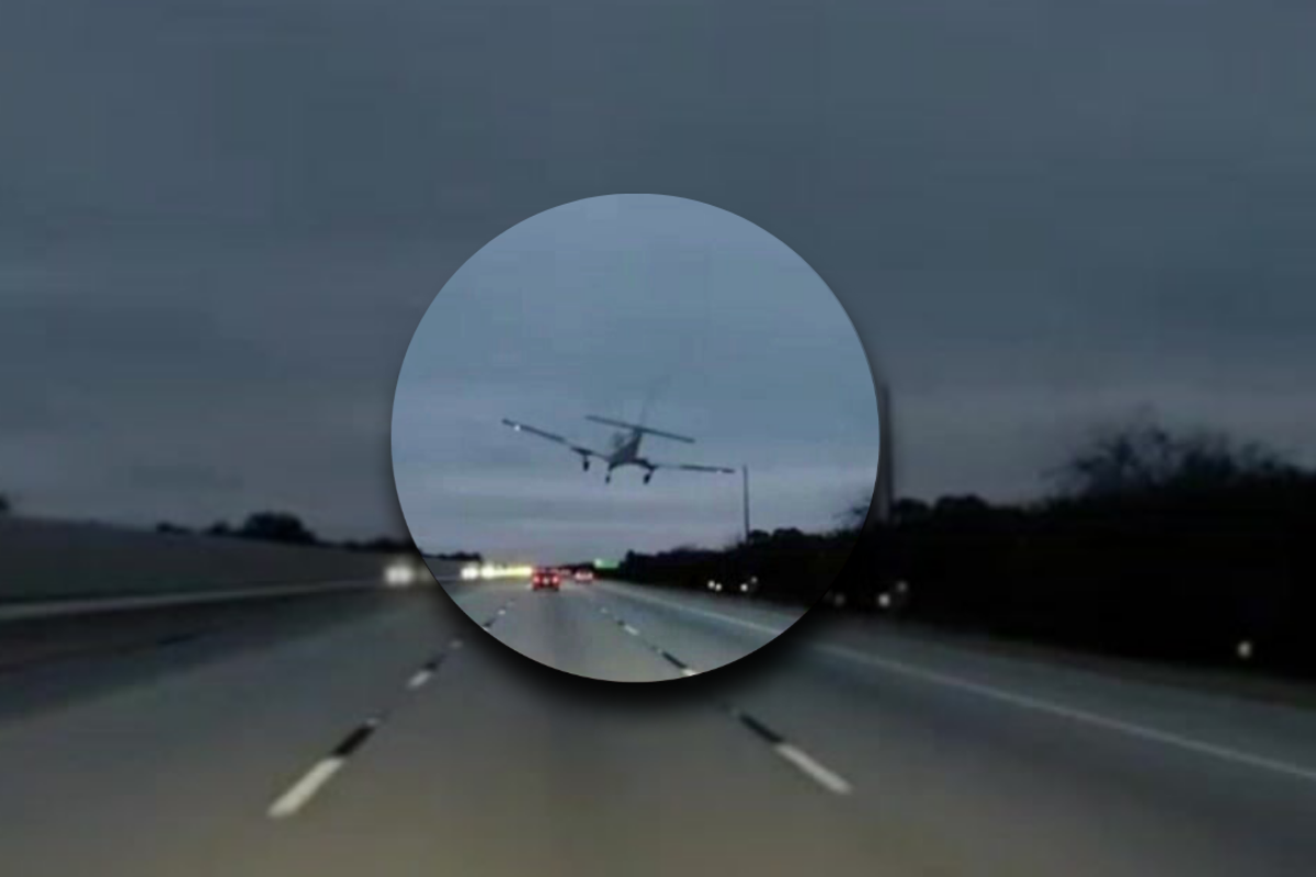 Watch: Plane hits car during emergency landing on…