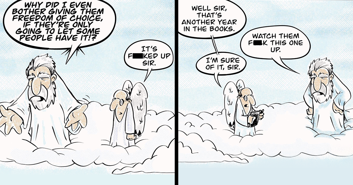 20 Hilarious Cartoons Featuring God From Kramer’s…