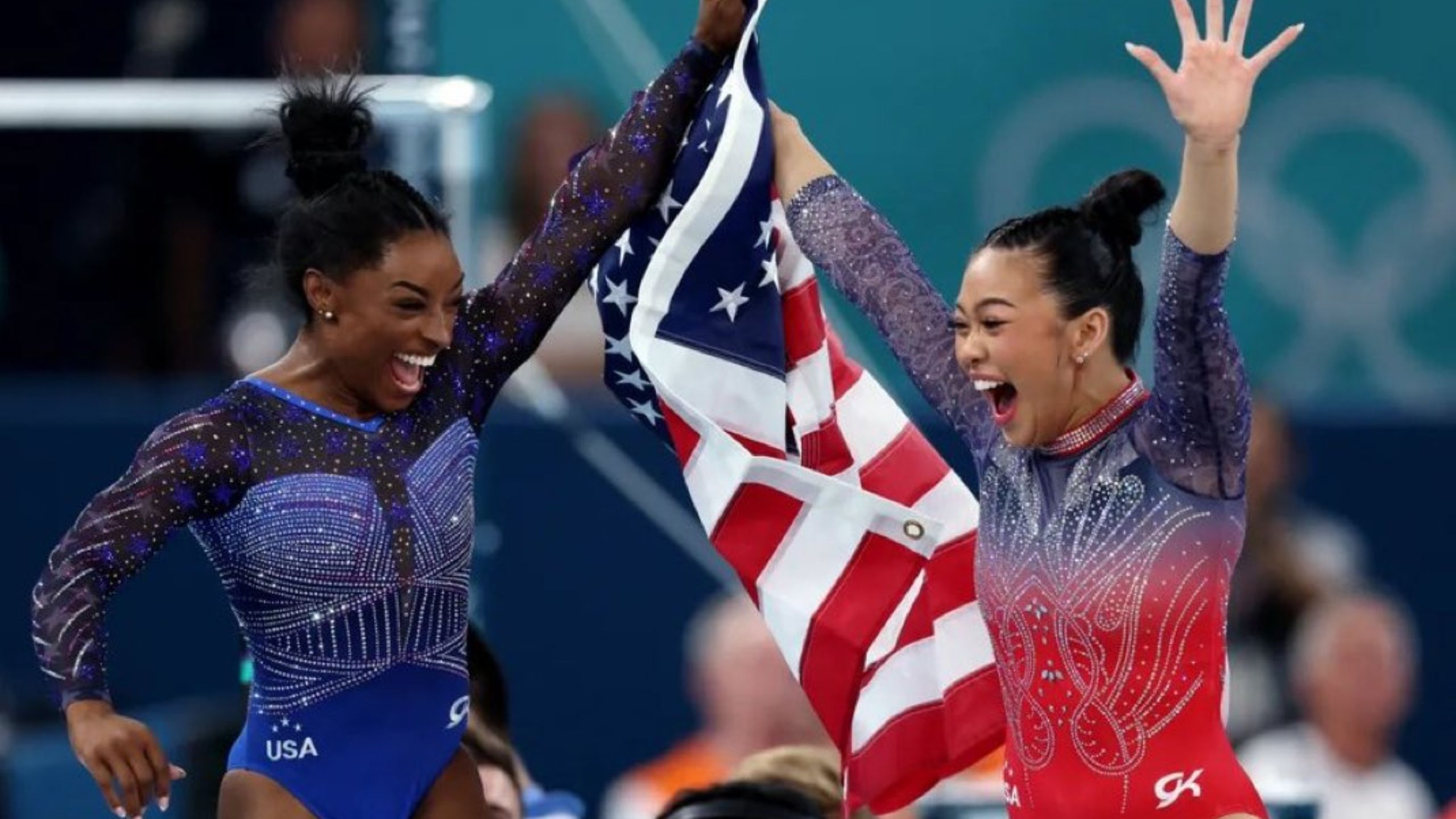Olympic Champions Simone Biles and Suni Lee Work the…