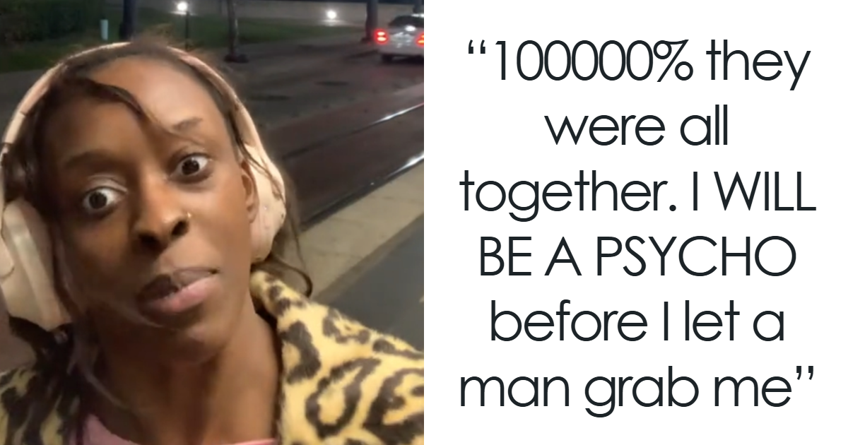 Woman Deters 4 Disgusting Men From Following Her Using…