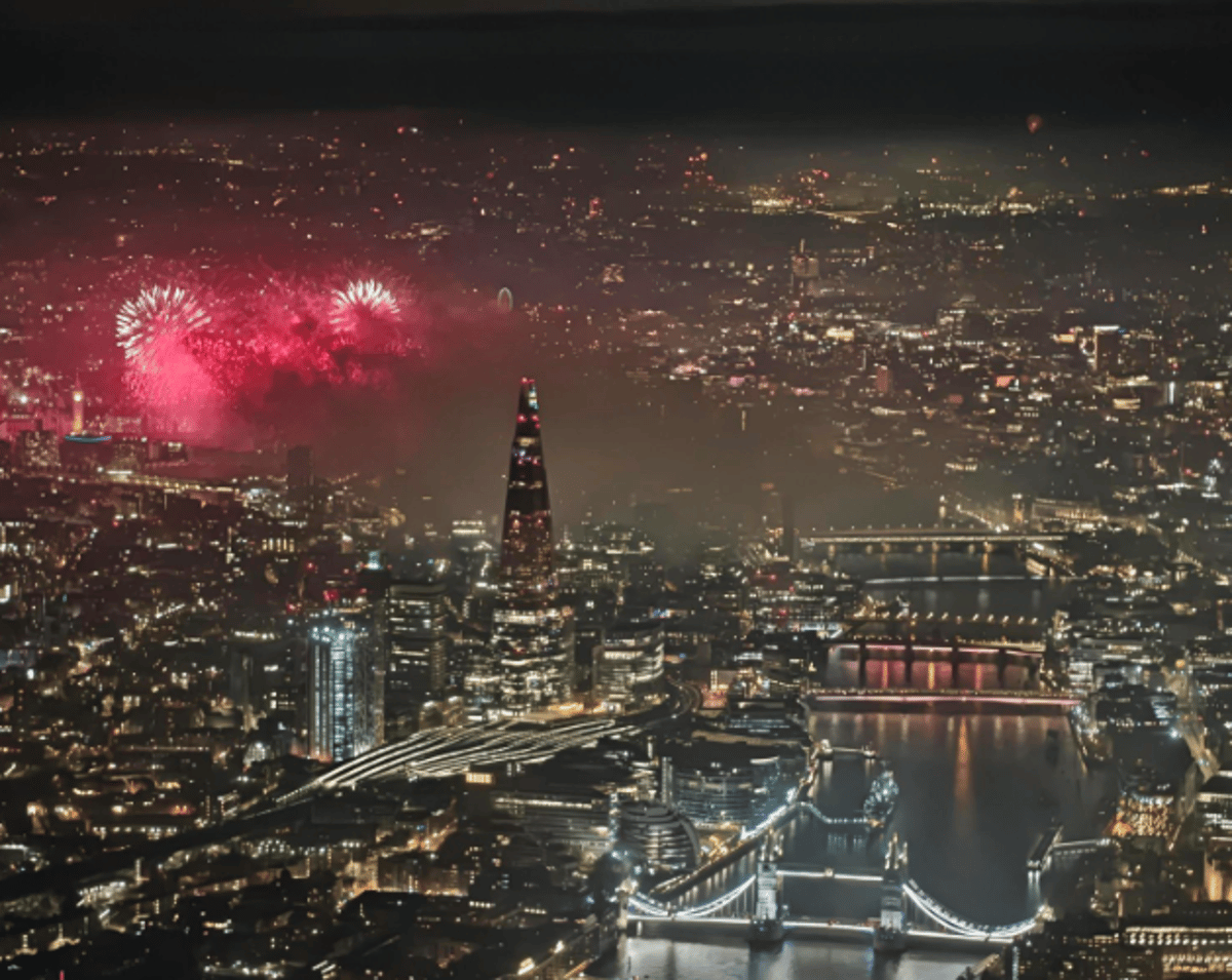 Stunning video from the sky shows New Year fireworks…