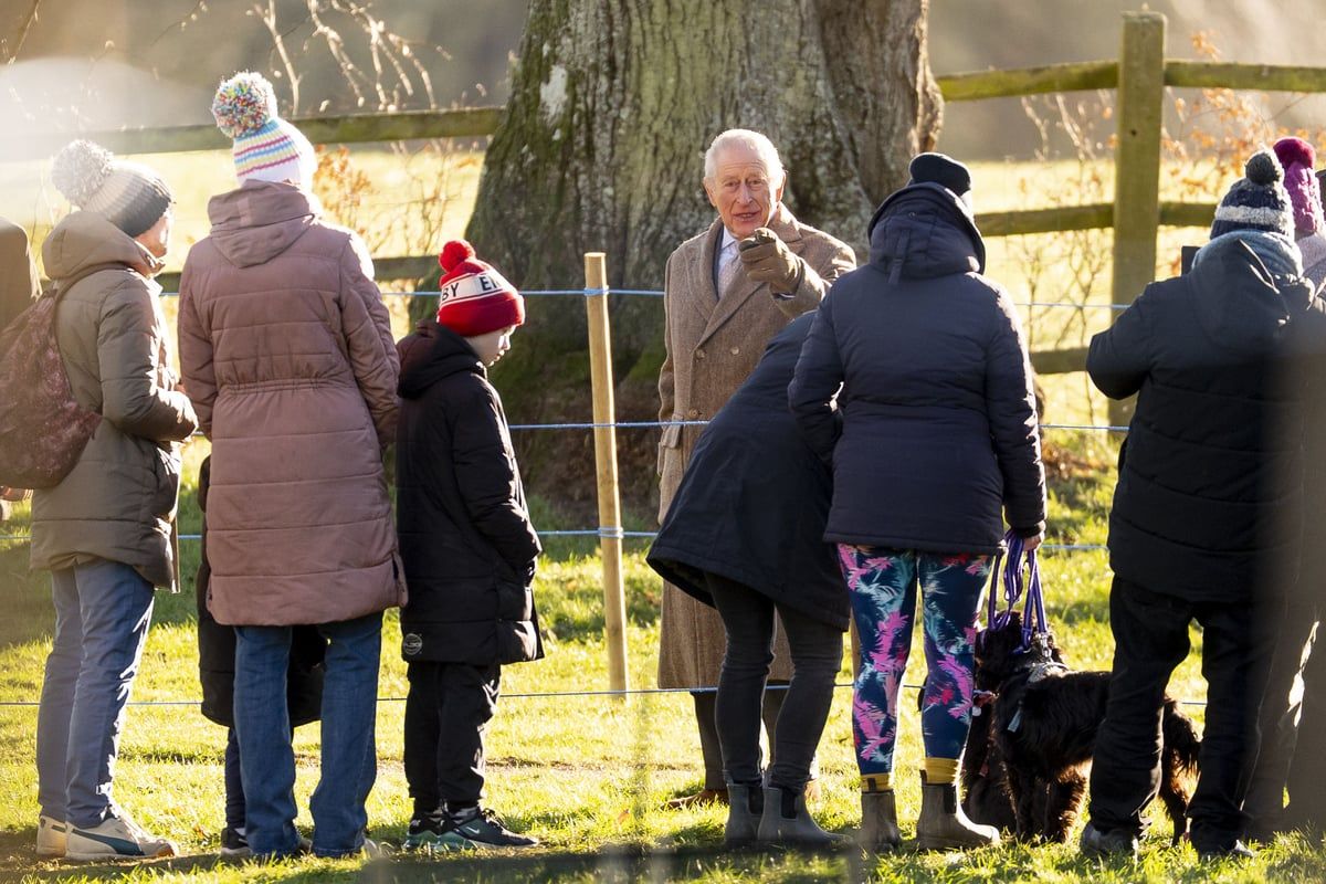 King meets child on a tricycle after Sandringham…