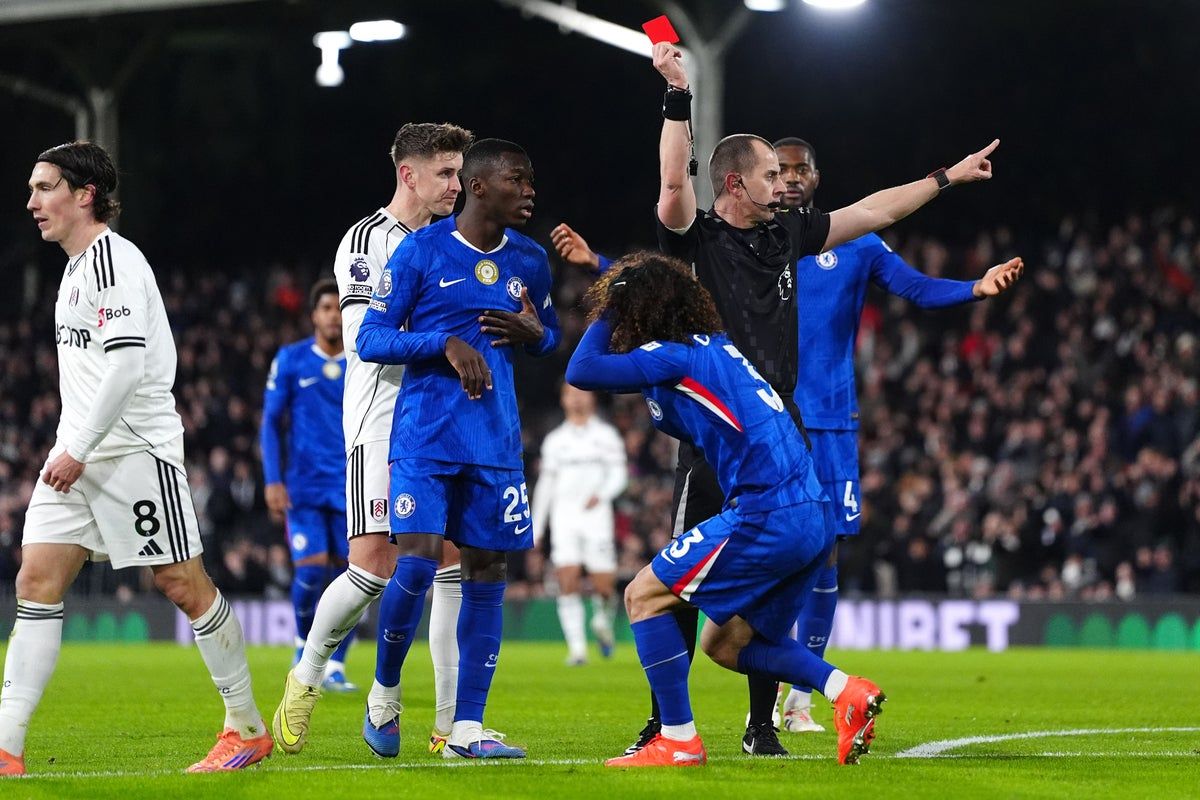 Chelsea pay price for Marc Cucurella red card in…