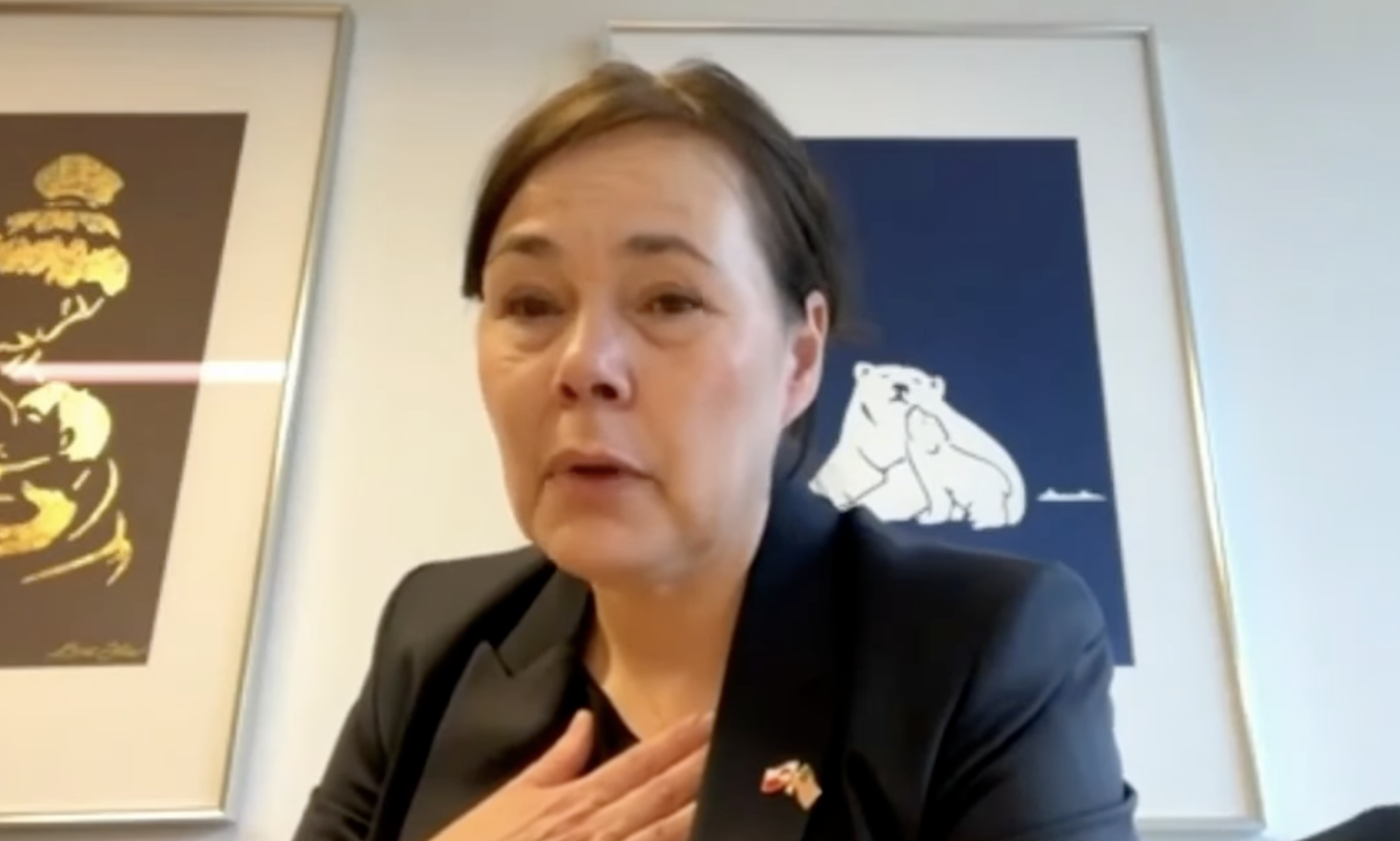 Greenland Foreign Minister Vivian Motzfeldt…