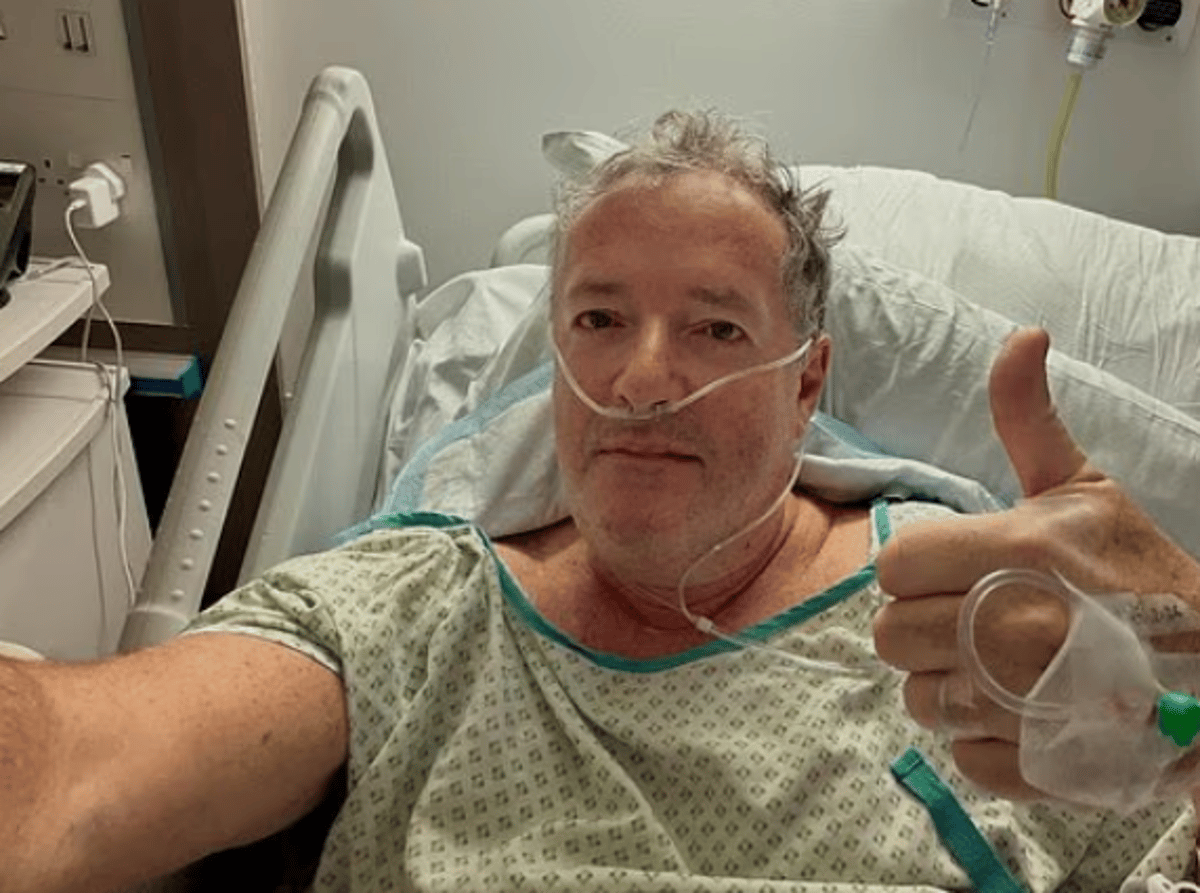 Piers Morgan gives update from his hospital bed after…