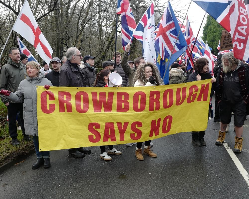 Thousands march in Crowborough over asylum plan for…