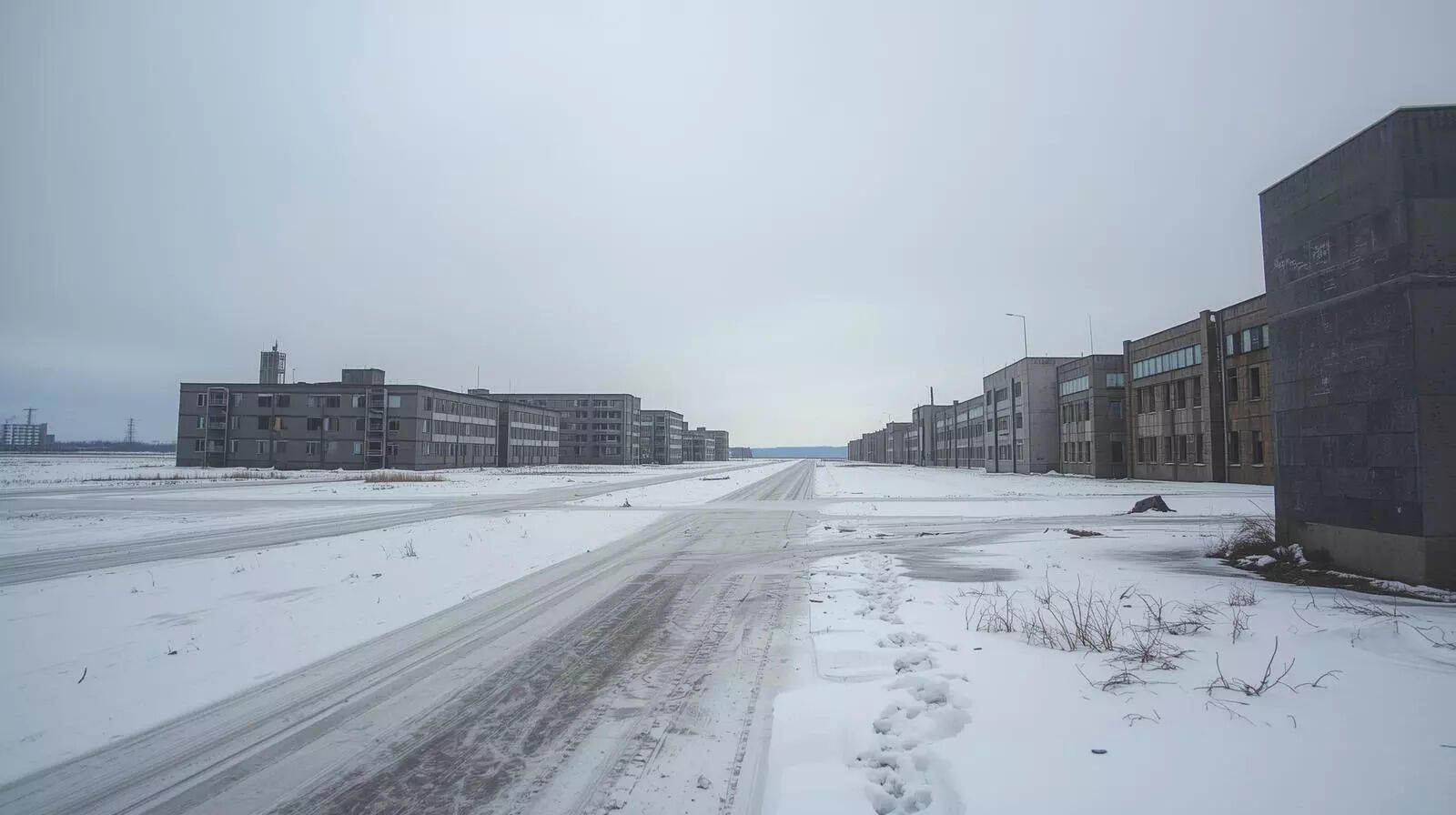 This abandoned Soviet ghost town sits frozen at the…