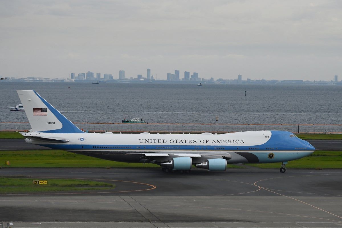 Air Force One and other US military aircraft being…