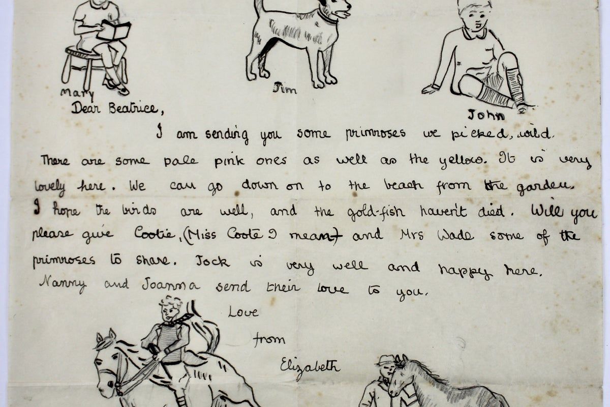 Handwritten letter penned by Queen Elizabeth II as a…