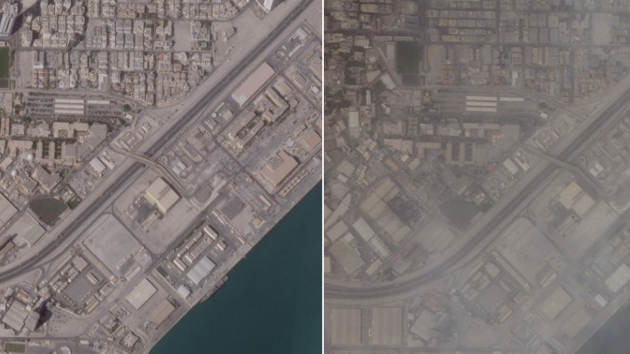 Satellite images show damage at US Fifth Fleet naval…