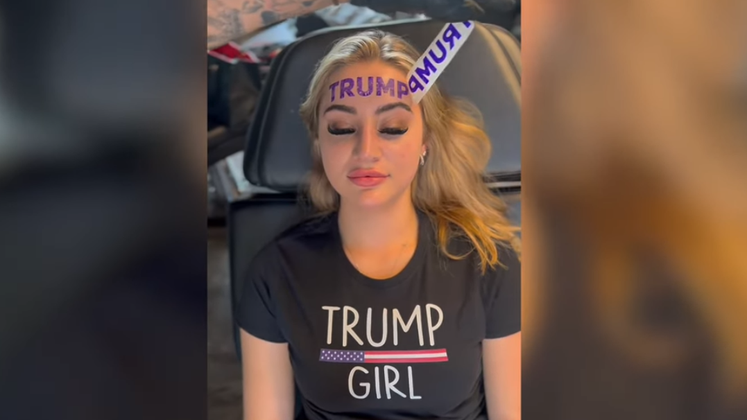 Viral Woman With Trump Tattoo on Forehead Asking for…