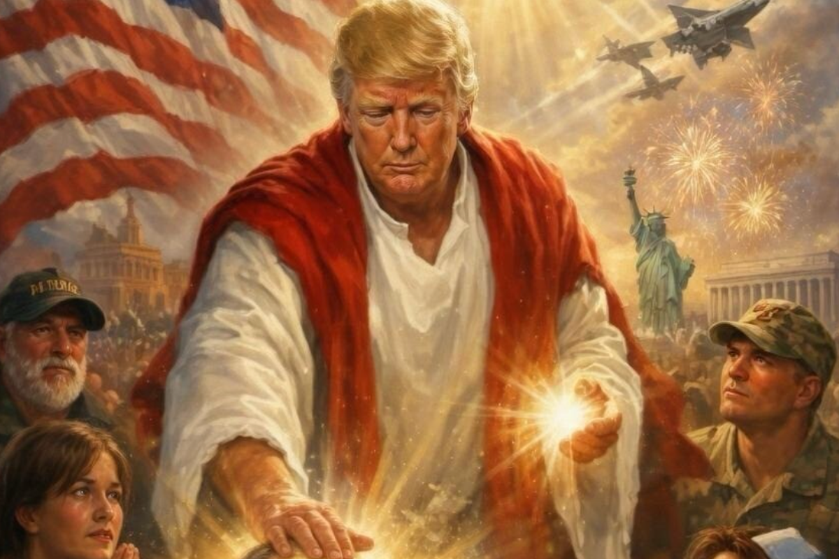 ‘Trump as Jesus’ photo deleted from president’s…