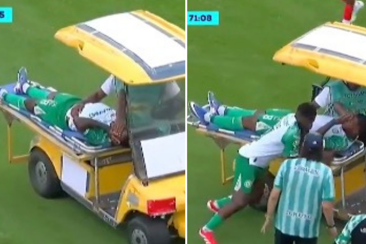 Football player run over by medical staff taking…