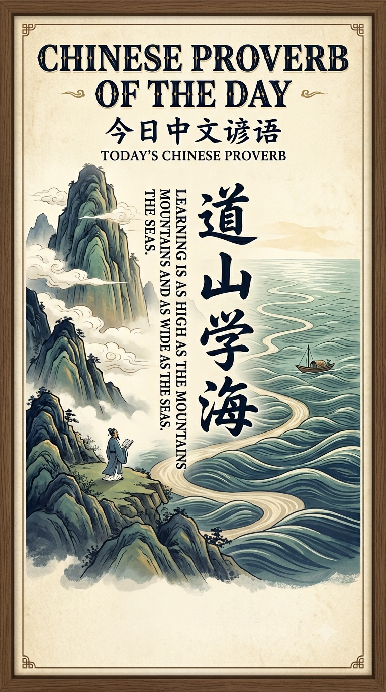 Chinese Proverb of the Day: 'Learning is as high as…