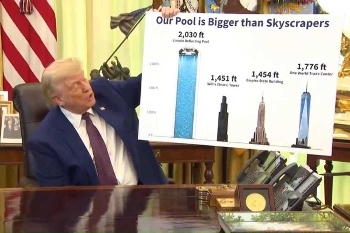 Trump shows off bizarre chart comparing reflecting…