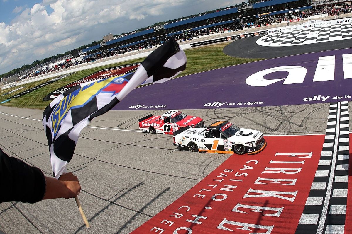 Corey Heim wins Michigan NASCAR Truck race in…
