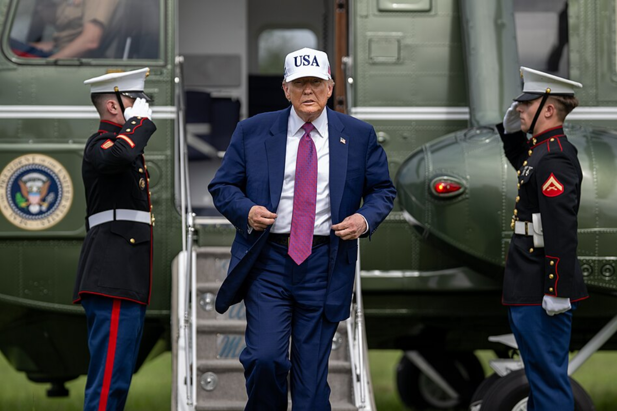 Trump Stumbles While Walking After NBA Finals…