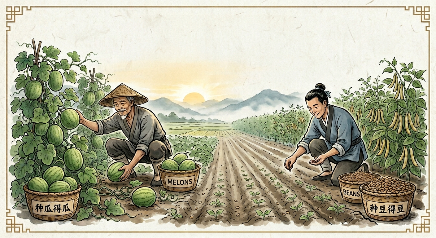 Chinese proverb of the day: 'A man who plants melons…
