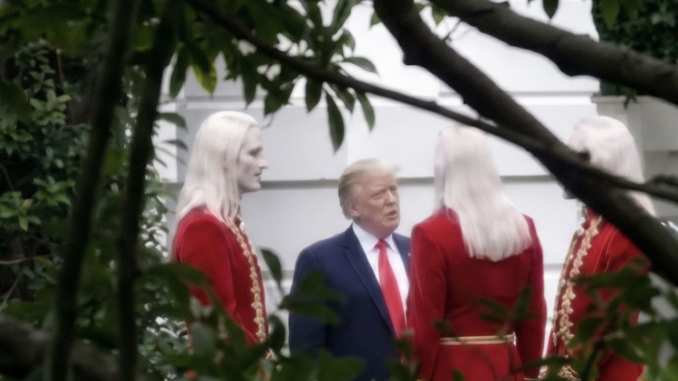 Deleted Mysterious Trump Photo With Red-Clad Group…