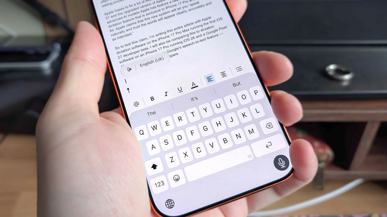 iOS 27 beta has new and improved dictation software