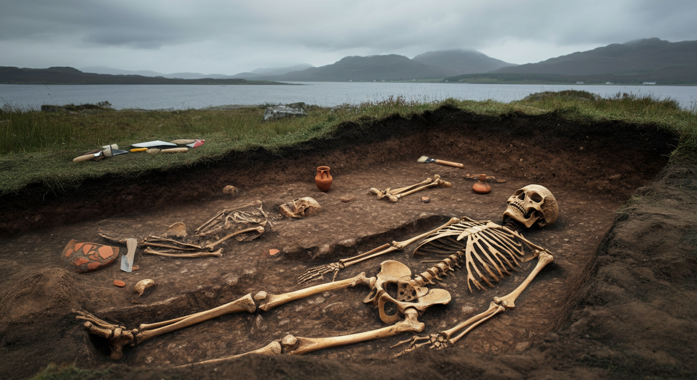 2,000-year-old skeleton in Scotland found with brain…
