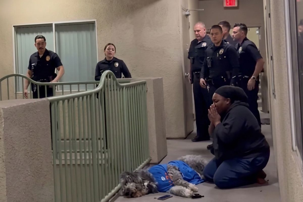 LAPD Dog Shooting Update: Grief as Woman Hugs Family…