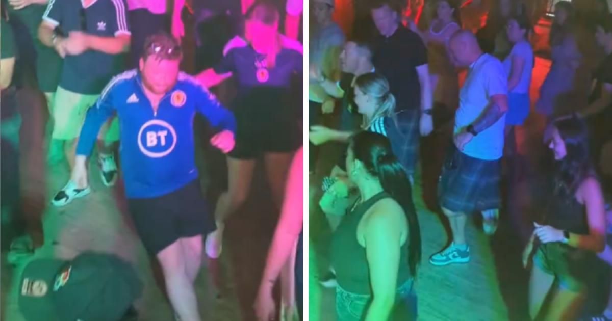 Tartan Army members teach Boston locals the Slosh…