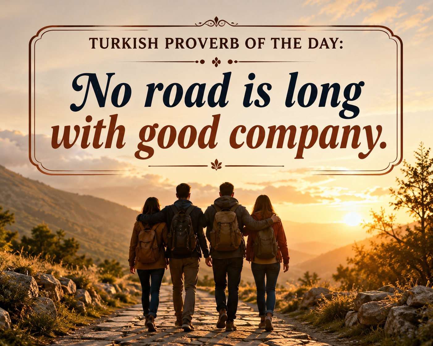Turkish Proverb of the Day: "No road is long with..."…