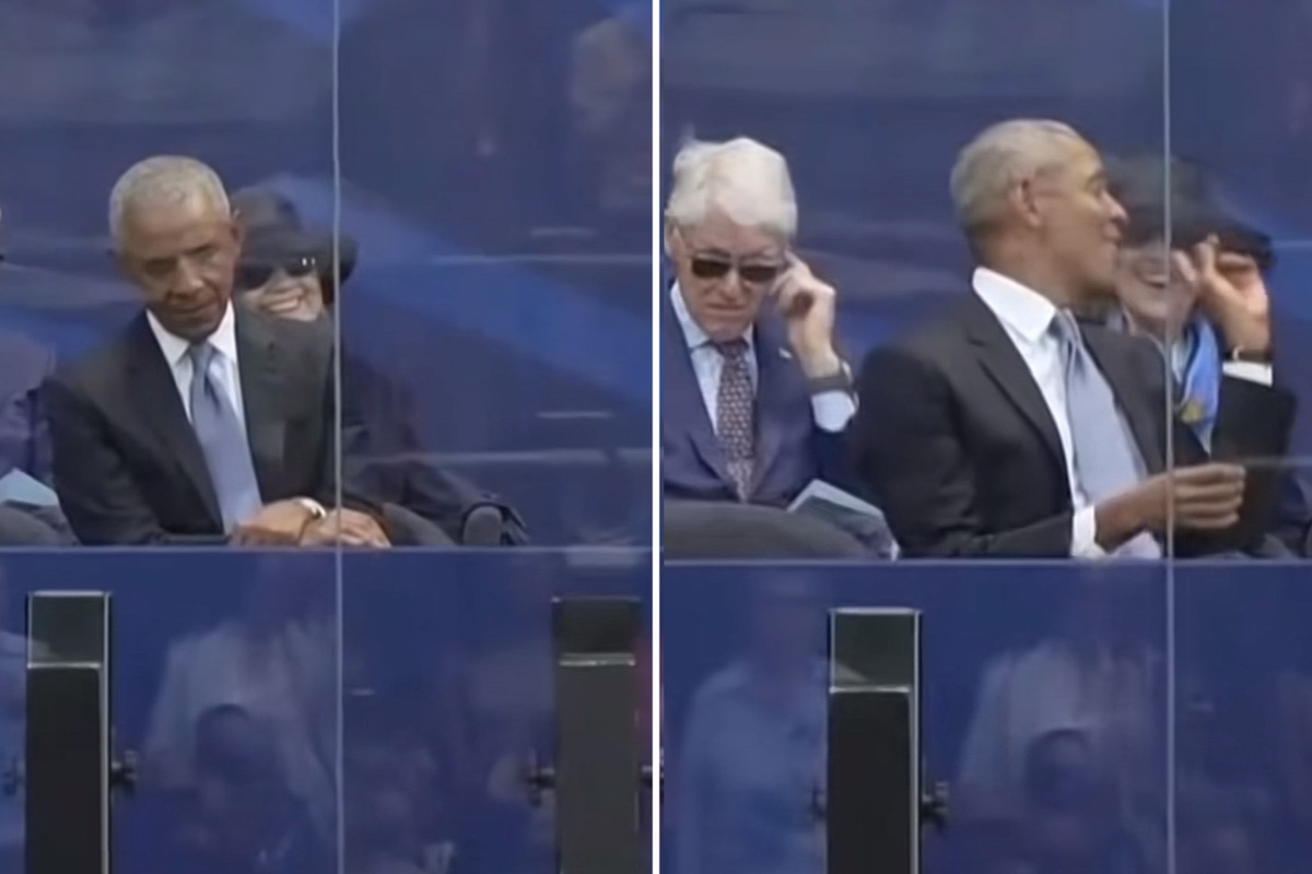 Hillary Clinton howls with laughter as Michelle Obama…
