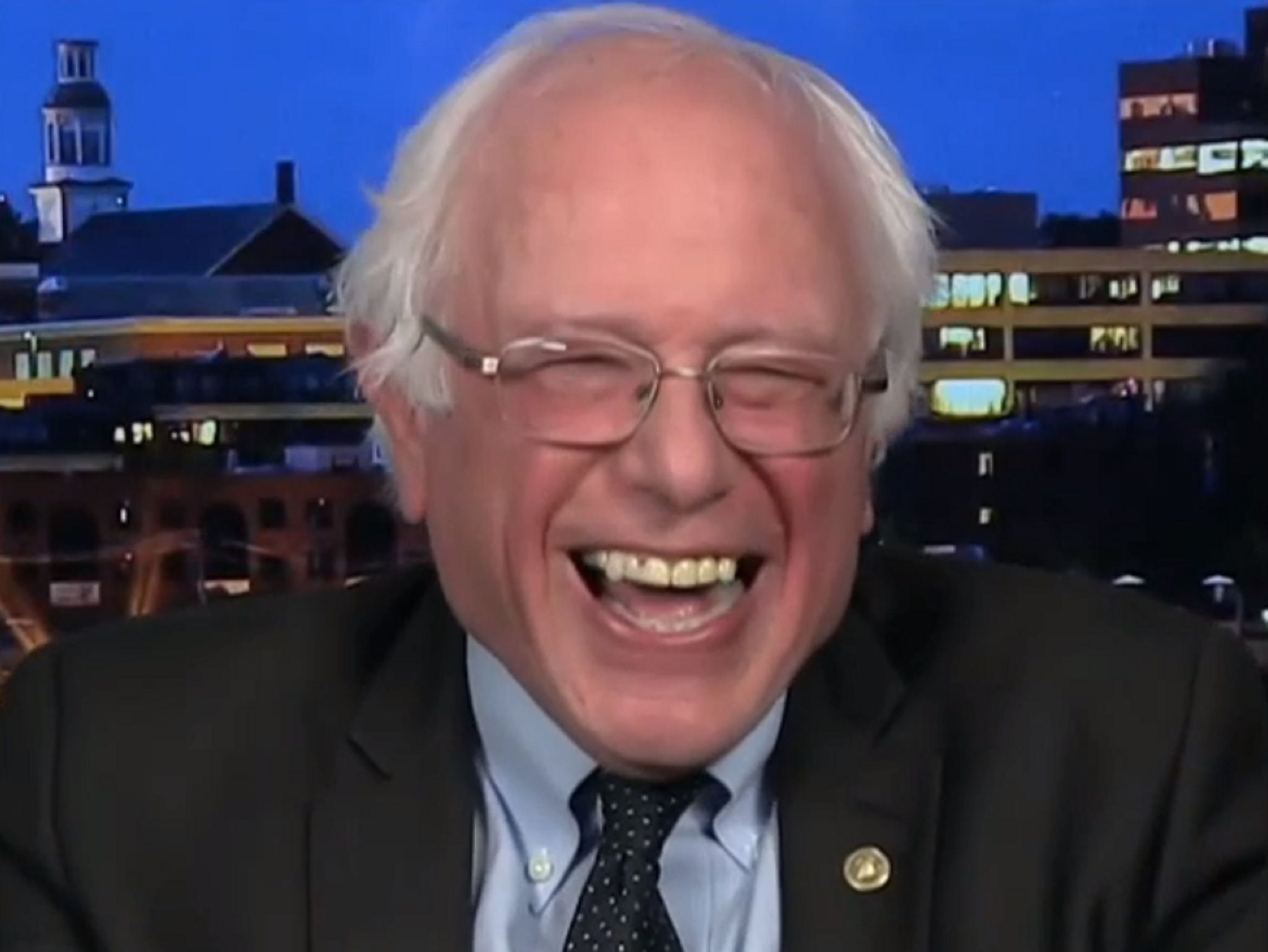 Bernie Sanders laughs as Donald Trump admits universal…