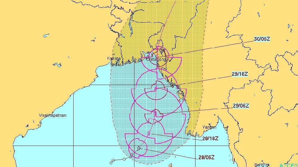 Tropical Cyclone 02B develops in the Bay of Bengal