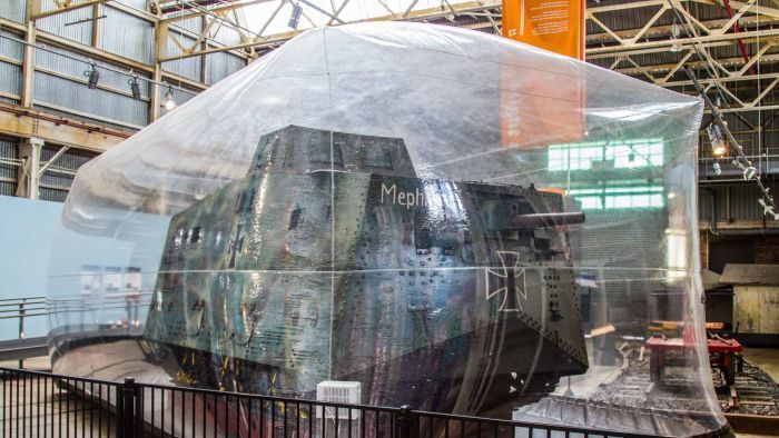 Rare German WWI tank kept safe inside a bubble