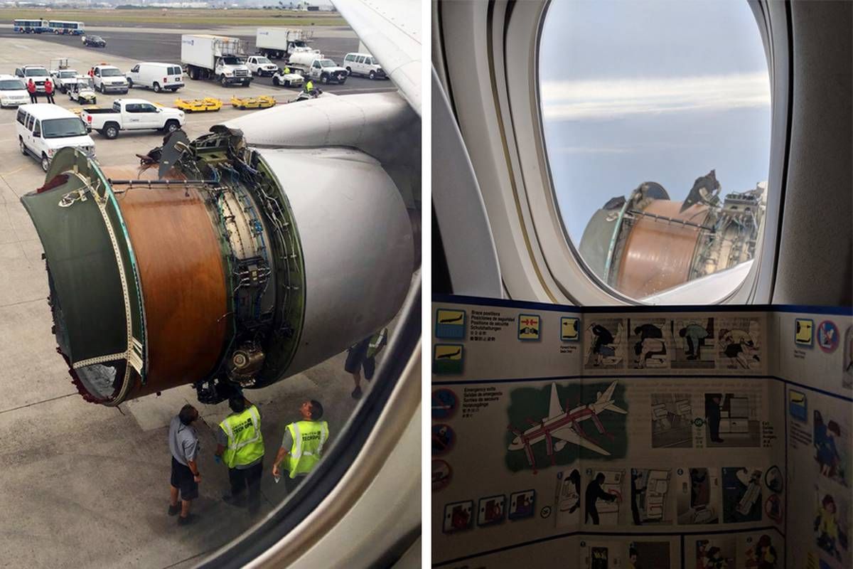 How passengers reacted when a plane engine fell apart…