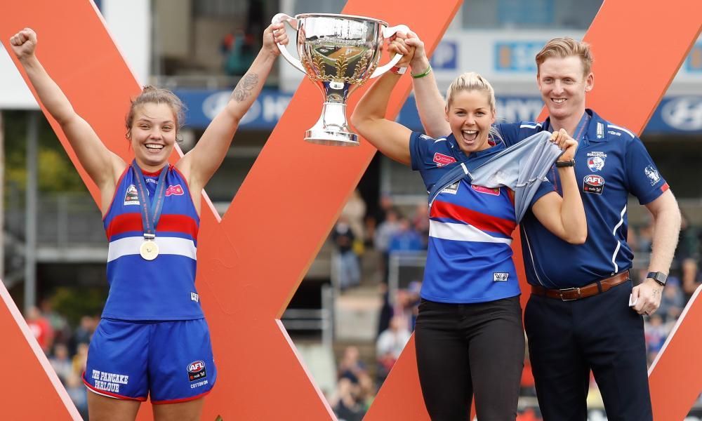 Bulldogs walking on AFLW sunshine despite rain-sodden…